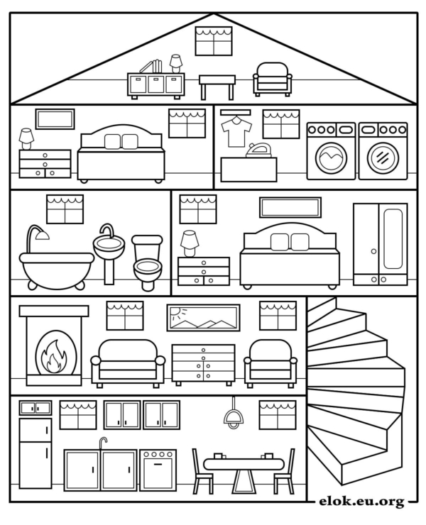 Kleurplaat Huis: 46+ Gratis Huizen Kleurplaten Printen